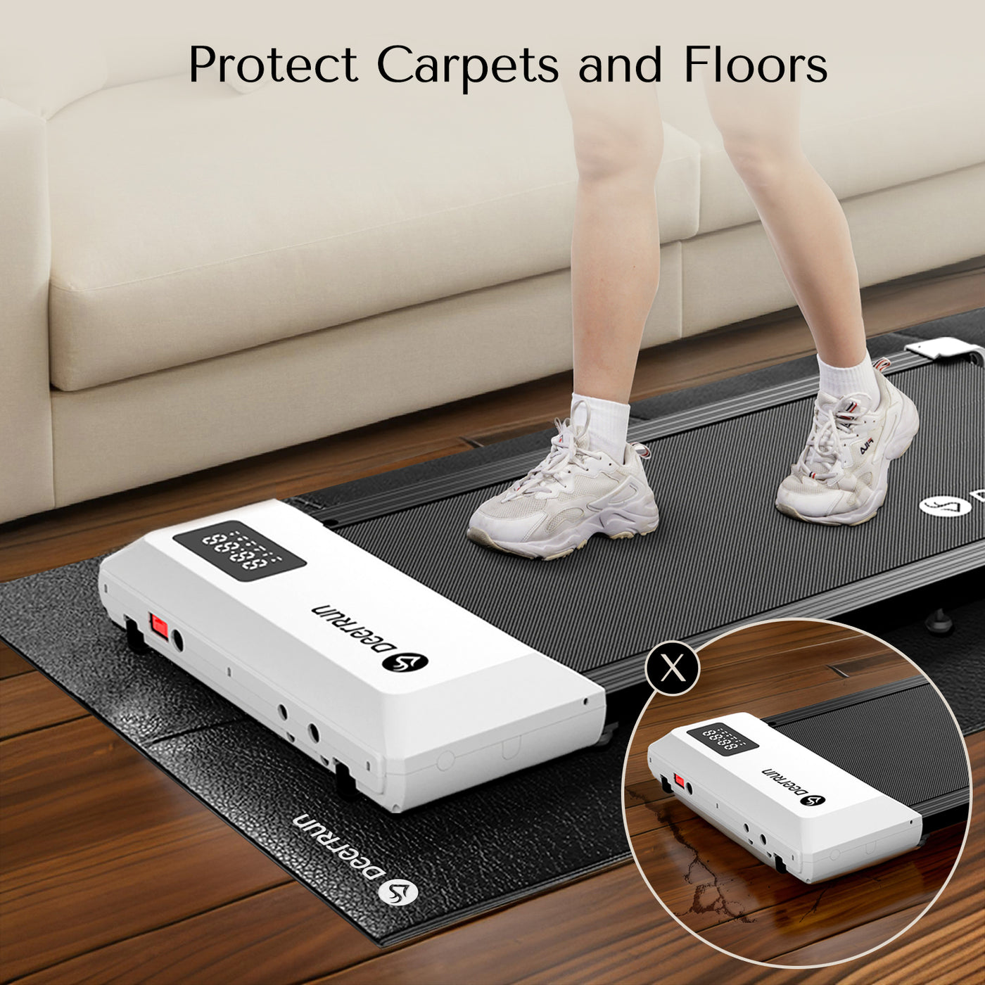 DeerRun® CoreBase Foldable Treadmill Mat - Secure Your Fitness Setup