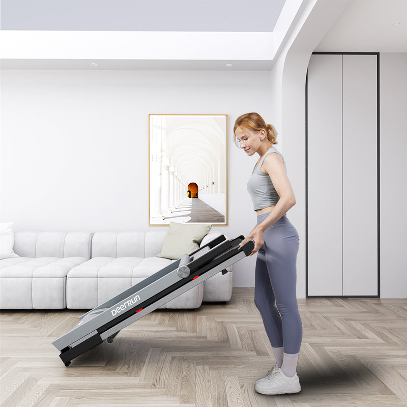 DeerRun A1 Pro Folding smart treadmill with 6% incline Silver - 10 MPH