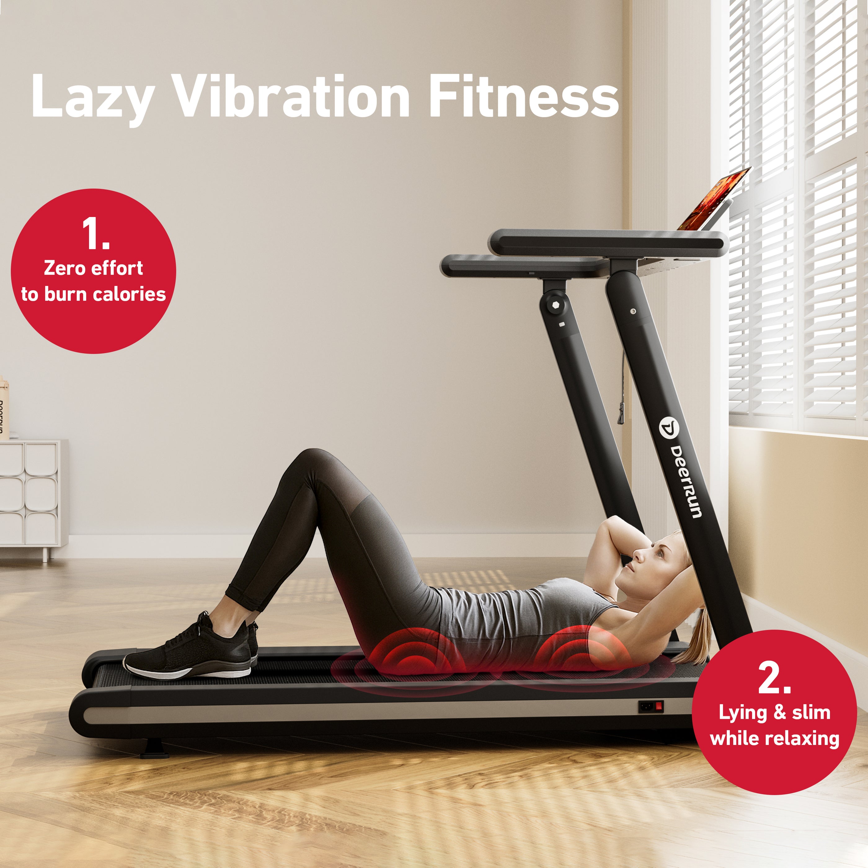 DeerRun X20 Treadmill with 15% Auto Incline Full Running Deck Treadmil