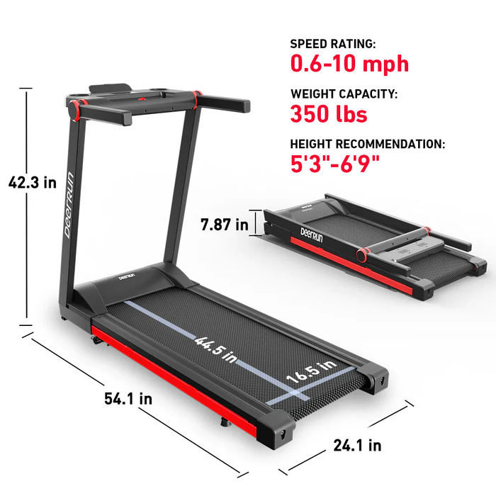 DeerRun A1 Pro Move+ 6% Incline Foldable Treadmill——2025 Upgraded Chip