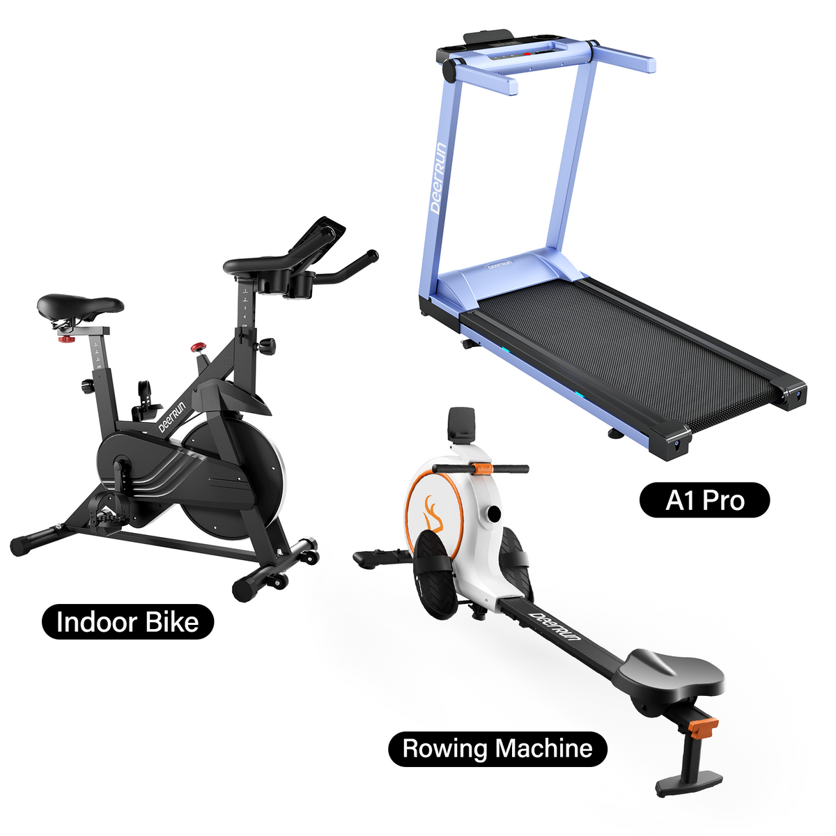Treadmill + Bike + Rowing Machine Home Gym Bundle