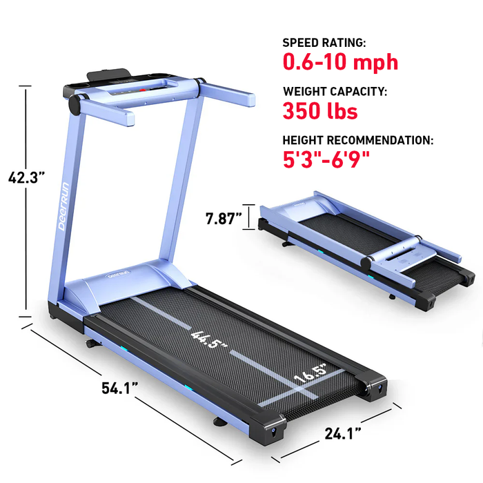 DeerRun A1 Pro Move+ 6% Incline Foldable Treadmill——2025 Upgraded Chip
