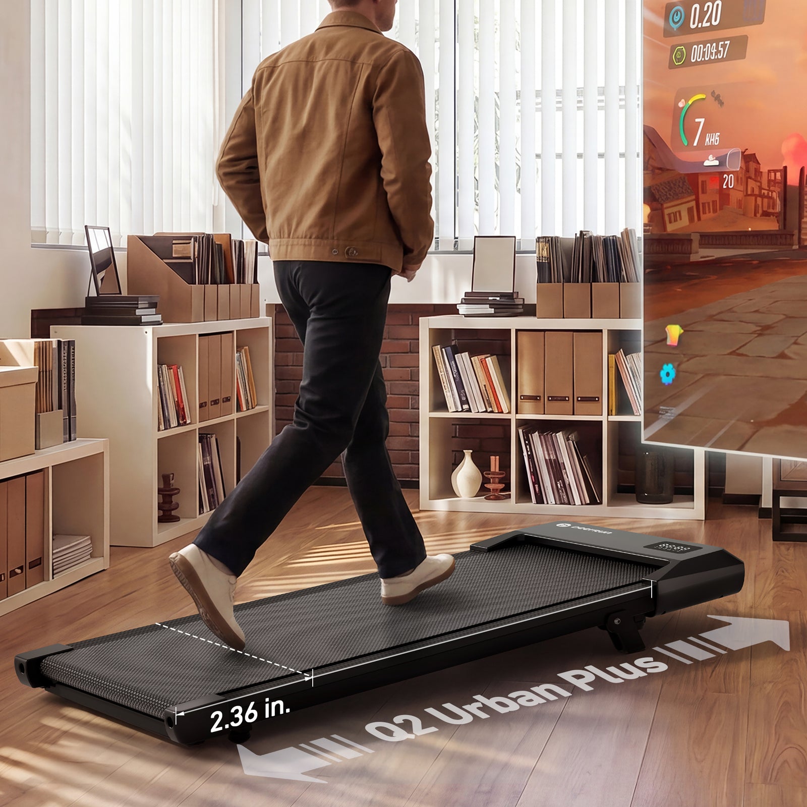DeerRun 2026 Q2 Urban Plus Smart Walking Pad with 7% Incline for Space