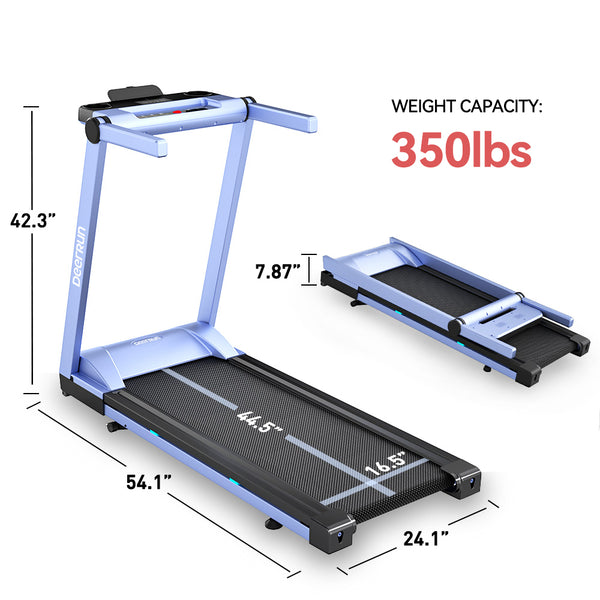 DeerRun A1 Pro Folding smart treadmill with 6% incline Light Blue - 10